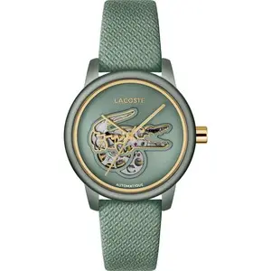 Lacoste 12.12 Automatic Leather Strap Watch - Green