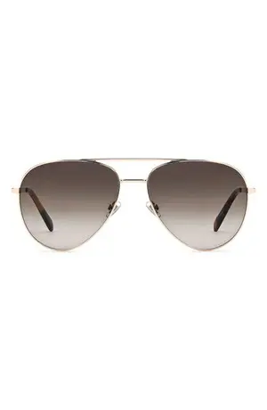 Fossil 60mm Pilot Sunglasses - Light Gold/brown Sf
