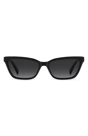 Kate Spade New York 55mm Gradient Rectangular Sunglasses - Black/dark Grey Sf