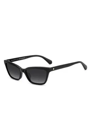 Kate Spade New York 55mm Gradient Rectangular Sunglasses - Black/dark Grey Sf