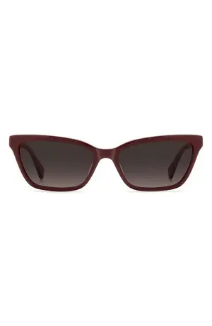 Kate Spade New York 55mm Gradient Rectangular Sunglasses - Burgundy Gold/brown Sf
