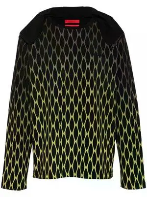 KUSIKOHC Geometric-print Cotton T-shirt - Black