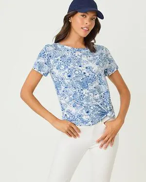 LILLY PULITZER Key West Top - Starlight Navy Zoology