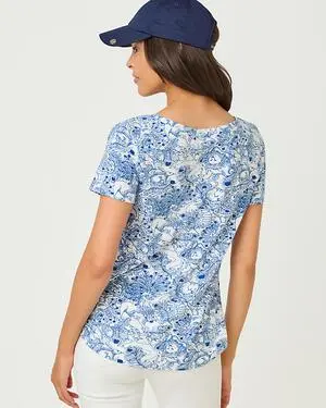 LILLY PULITZER Key West Top - Starlight Navy Zoology
