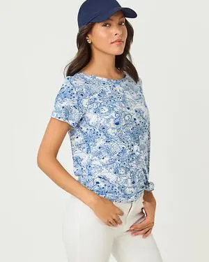 LILLY PULITZER Key West Top - Starlight Navy Zoology