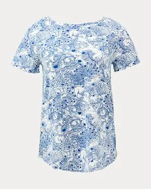 LILLY PULITZER Key West Top - Starlight Navy Zoology