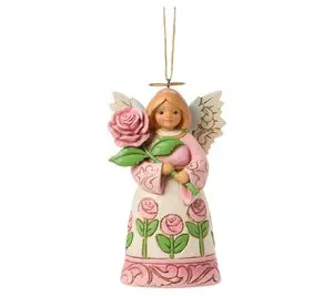 JIM SHORE Heartwood Creek Angel With Roses Orna Ment 4.5in H - One-color