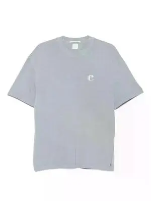 Eleventy Running Club-print Cotton T-shirt - Blue