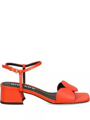 BIBI LOU Block-heel Heeled Sandals With Round Embellishments - Red