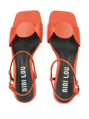 BIBI LOU Block-heel Heeled Sandals With Round Embellishments - Red