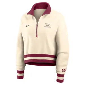 Nike Florida State Legacy Cropped 1/4-Zip Crew Brown