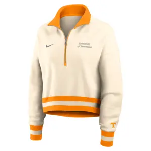 Nike Tennessee Legacy College Cropped 1/4-zip Crew - Brown