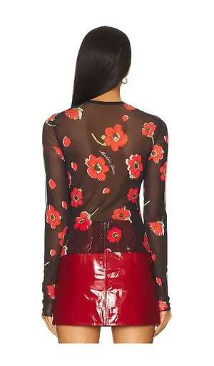 Moschino Sheer Floral Long Sleeve