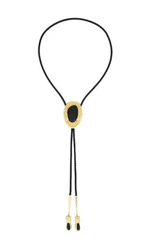 PETIT MOMENTS Dolly Bolo Tie Necklace - Gold & Black