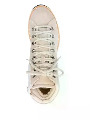 Eleventy Lace-up Leather Boots - Neutrals