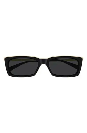 Saint Laurent 57mm Rectangular Sunglasses - Black