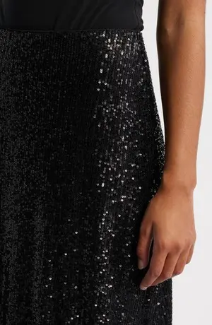 Anne Klein Sequin Maxi Skirt - Anne Black