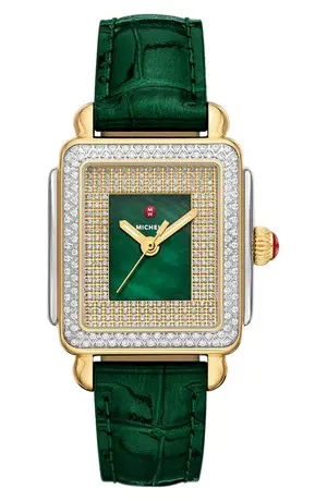 Michele Deco Madison Two-tone Diamond Watch - Two-tone/green
