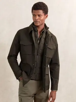 REISS Bryson Removable-gilet Safari Jacket - Green