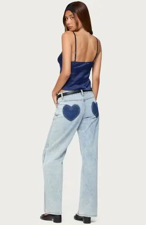 EDIKTED Lace Inset Crop Satin Camisole