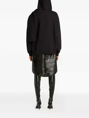 COURREGES Scarf-detail Hoodie - Black