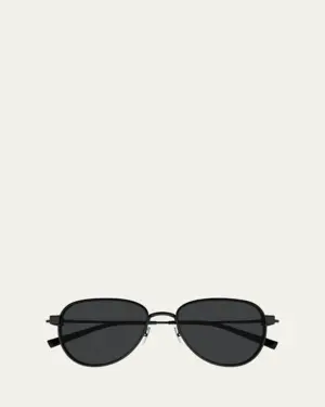 Saint Laurent Metal Aviator Sunglasses - Black