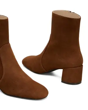 STUART WEITZMAN Maeve Zip Booties - Deep Coffee