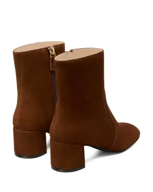 STUART WEITZMAN Maeve Zip Booties - Deep Coffee