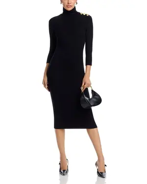 L'AGENCE Voletta Three Quarter Sleeve Turtleneck Dress