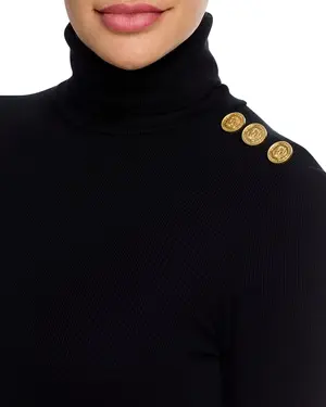 L'AGENCE Voletta Three Quarter Sleeve Turtleneck Dress