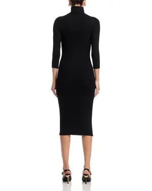 L'AGENCE Voletta Three Quarter Sleeve Turtleneck Dress