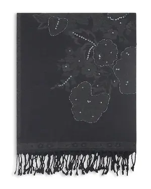 Gerard Darel Rosetta Wool Scarf Black