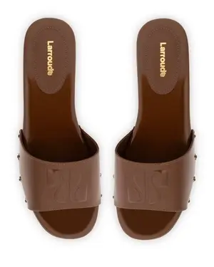 Larroude Zuzi Mule Sandals - Burnt Umber