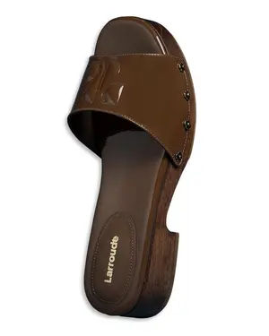 Larroude Zuzi Mule Sandals - Burnt Umber