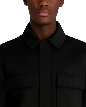 Karl Lagerfeld Paris Twill Collared Shirt Jacket