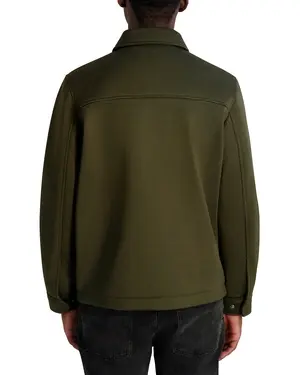 Karl Lagerfeld Paris Twill Collared Shirt Jacket - Olive