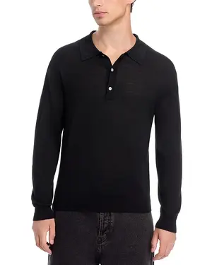 FRAME Superfine Polo Sweater - Black