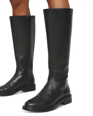 REFORMATION Nancy Leather Boots - Black Leather