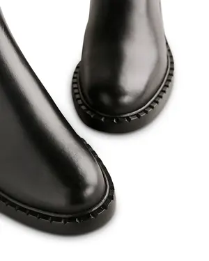 REFORMATION Nancy Leather Boots - Black Leather