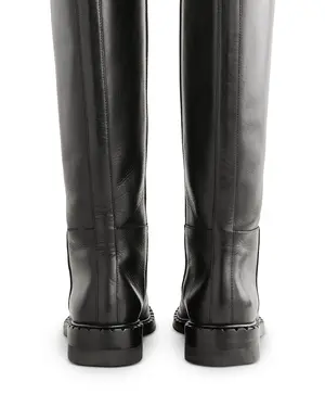 REFORMATION Nancy Leather Boots - Black Leather