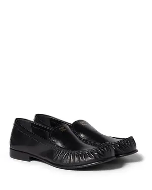 Miu Miu Leather Moccasin Loafers