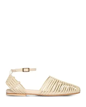 Freda Salvador Blake Strappy Flats - Vanilla