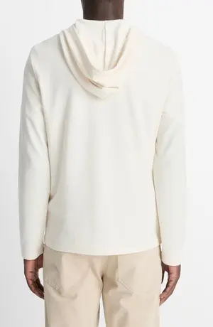 Vince Pima Cotton Piqué Hoodie - Blanco