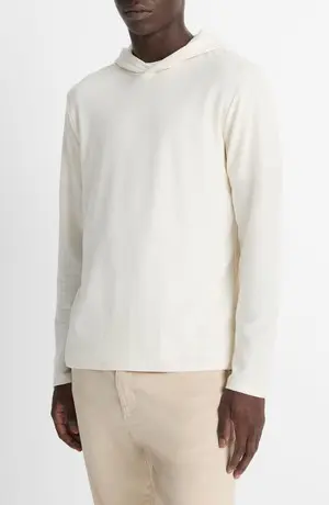 Vince Pima Cotton Piqué Hoodie - Blanco