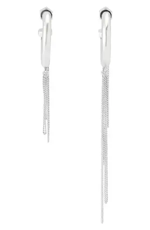 ALLSAINTS Mismatched Draped Chain Huggie Hoop Earrings