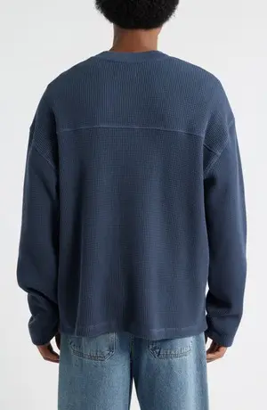 ALLSAINTS Sect Waffle Knit Sweatshirt - Moonstone Blue