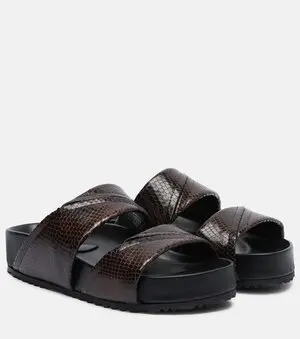 Dries Van Noten Leather Platform Sandals - Brown