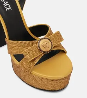 Versace Ribbon 140 Satin Platform Sandals