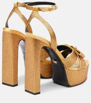Versace Ribbon 140 Satin Platform Sandals