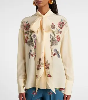 Etro Floral Silk Blouse - Yellow